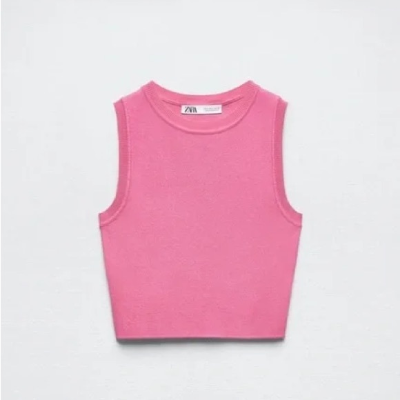 Zara | Tops | Zara Pink Cropped Tank Top | Poshmark